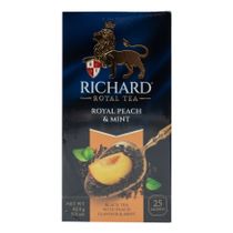 Чай черный байховый Richard Royal Персик и мята в пакетиках 1,7 г х 25 ...