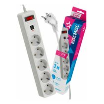 Сетевой фильтр Космос 2 USB разъема 5 гнезд 3 м белый - купить с ...