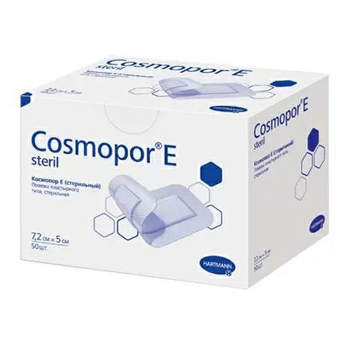 Повязки для заживления ран Cosmopor E самоклеящиеся 7,2 х 5 см голубые ...