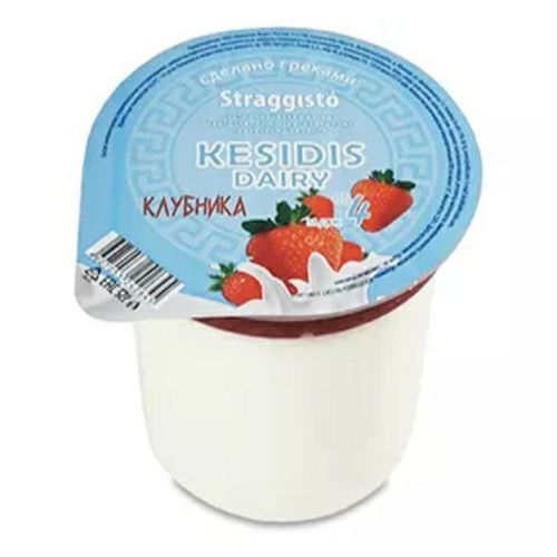 Йогурт Kesidis Dairy Straggisto по-гречески клубника 4% 220 г - купить ...
