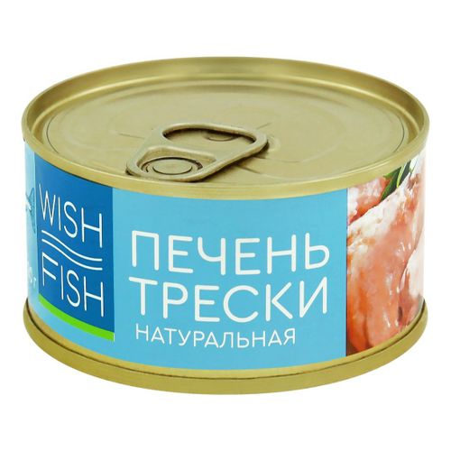 Печень трески Wish Fish кусочки в собственном соку 120 г - купить с ...
