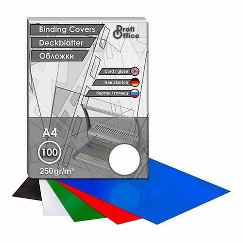 Обложки для переплета ProfiOffice А4 белые 250 г/кв.м 100 шт - купить с доставкой на дом в Купер