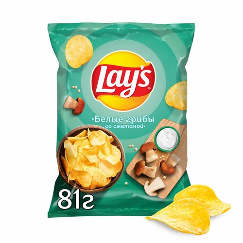 Чипсы картофельные Lay's Белые грибы со сметаной 81 г - купить с доставкой на дом в Купер