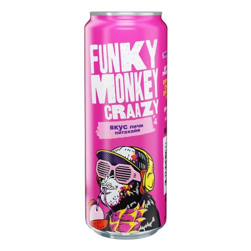 Газированный напиток Funky Monkey Crazy личи-итахайя 450 мл - купить с доставкой на дом в Купер