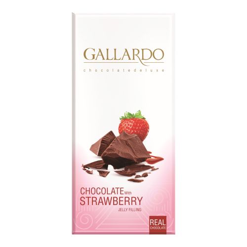 Шоколад Gallardo молочный с начинкой со вкусом клубники 80 г - купить с ...