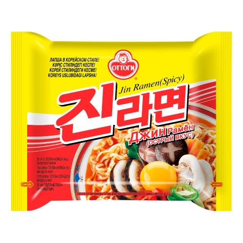 Лапша Ottogi Jin Ramen острый вкус 120 г - купить с доставкой на дом в ...